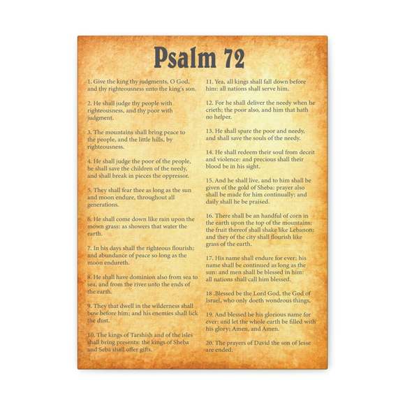 Express Your Love Gifts | Art | Scripture Sign Psalm 72 Chapter Gold Bible Canvas Christian Wall ...